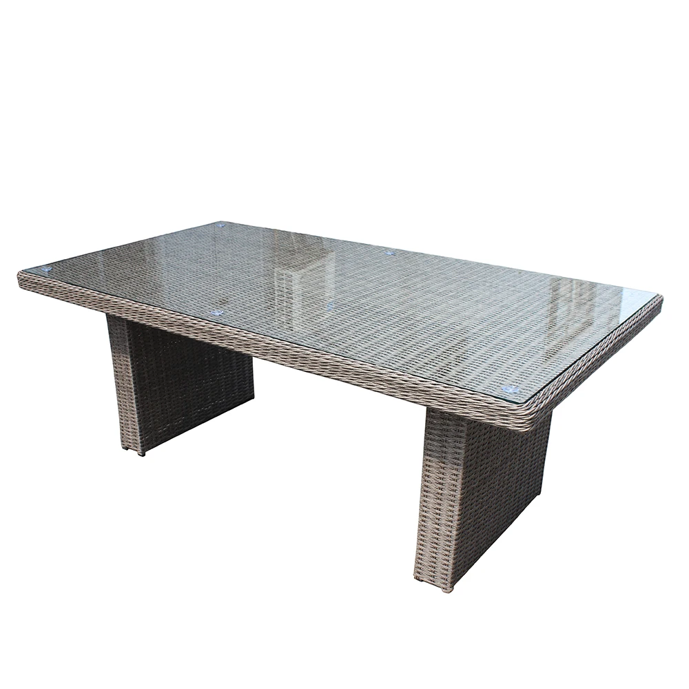 Outdoor Rattan Garden Furniture Rectangular Table 7pcs Dining Set - Buy ...