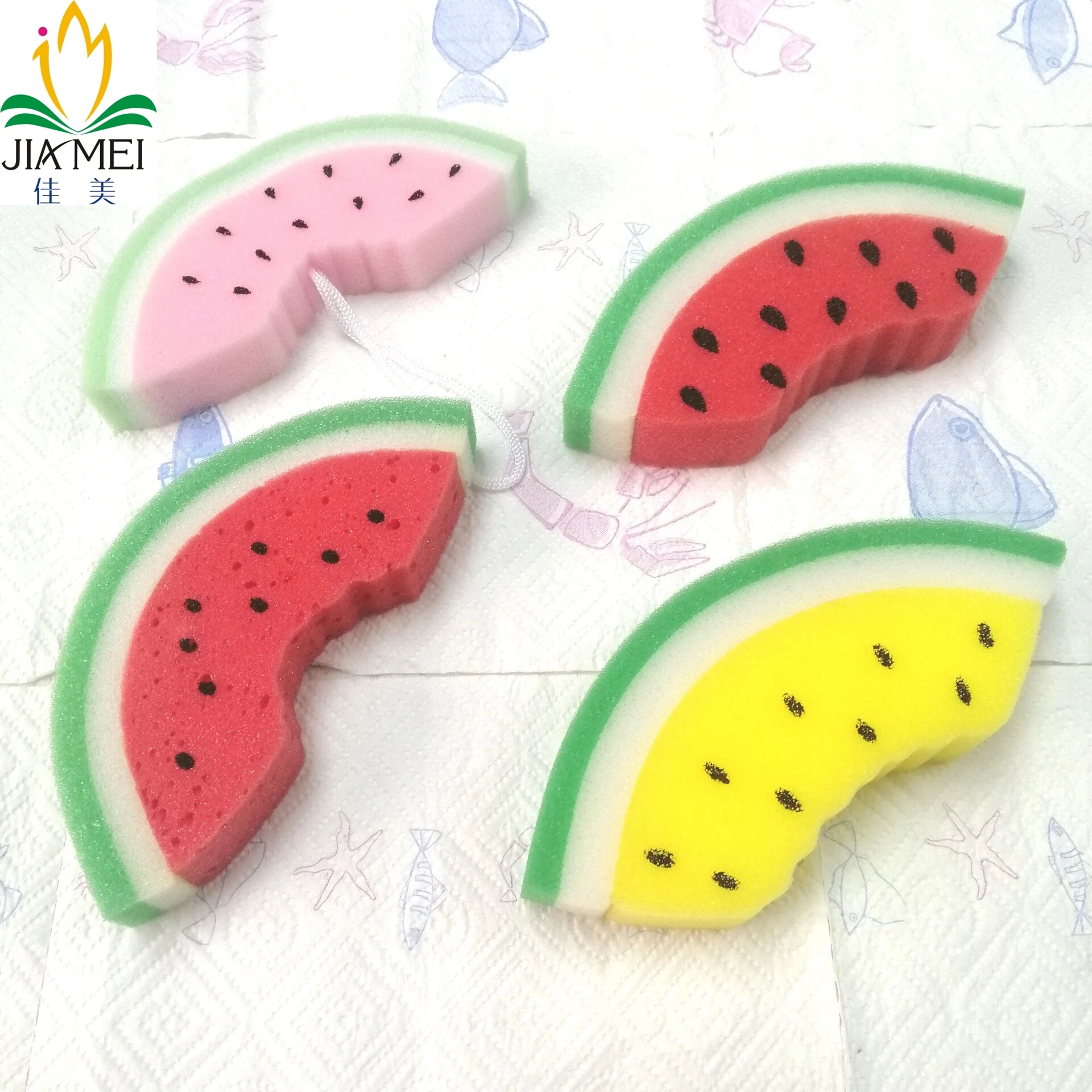 Bath Sponge Watermelon Shaped Super Soft Cartoon Body Kids Shower ...