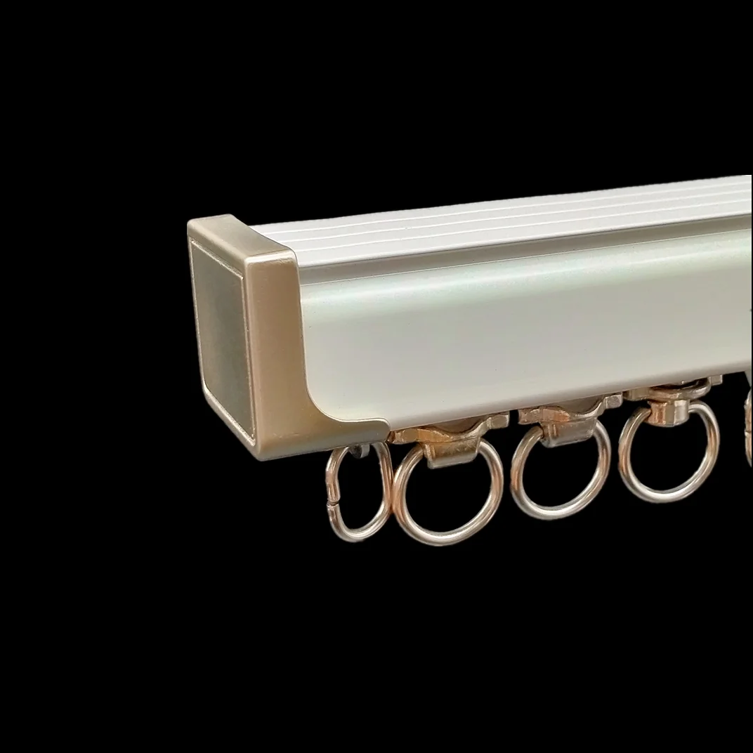 Modern Custom White Heavy-Duty Extendable Aluminium Curtain Track Rail ...
