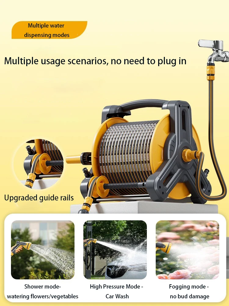 Retractable Garden Water Hose Reel - Auto Rewind & Durable