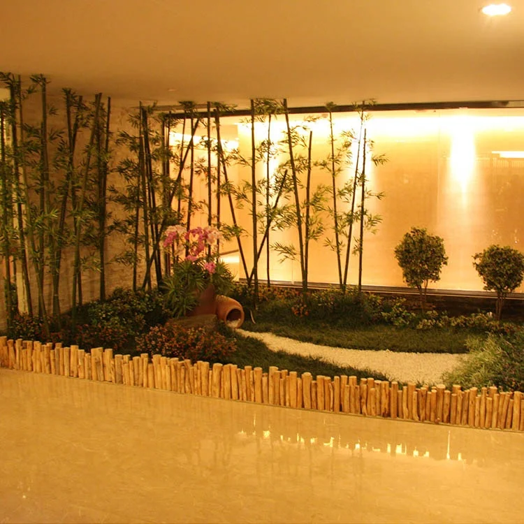 Hotel Lobby Garden - Artificial Landscape with Tall Fake Bamboos Plants