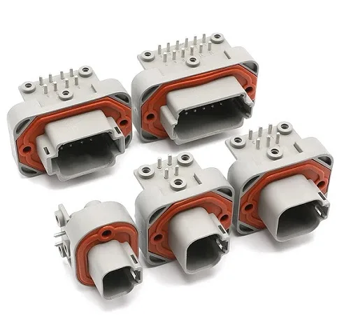 12 Way Black Deutsch Dt13 Series Right Angle Dt Pcb Header Connector ...