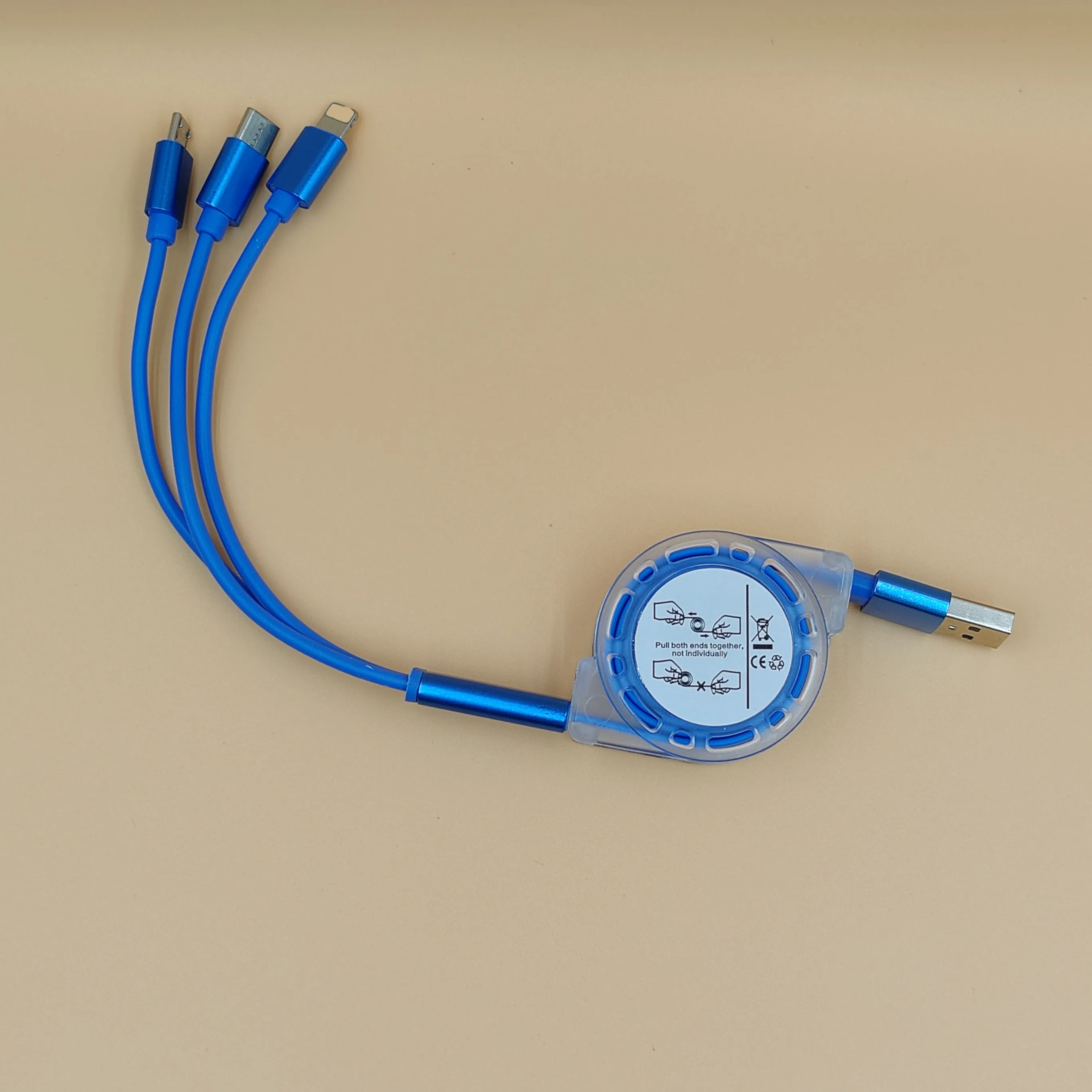 New Design 3 In 1 Micro Type-c For Iphone Charger Cable Portable ...