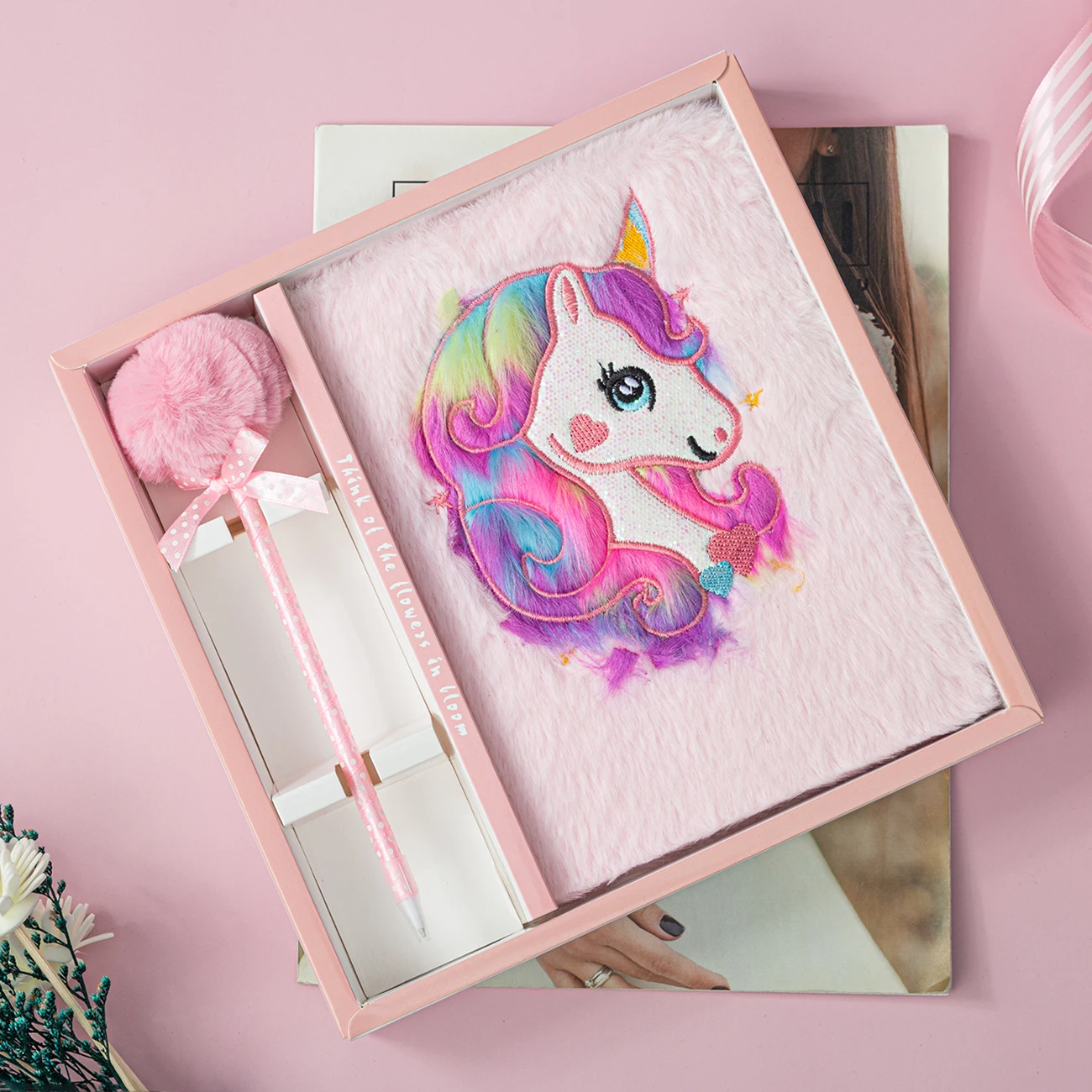2020 New Unicorn Cute Cartoon Kids Notebook & Plush Diary