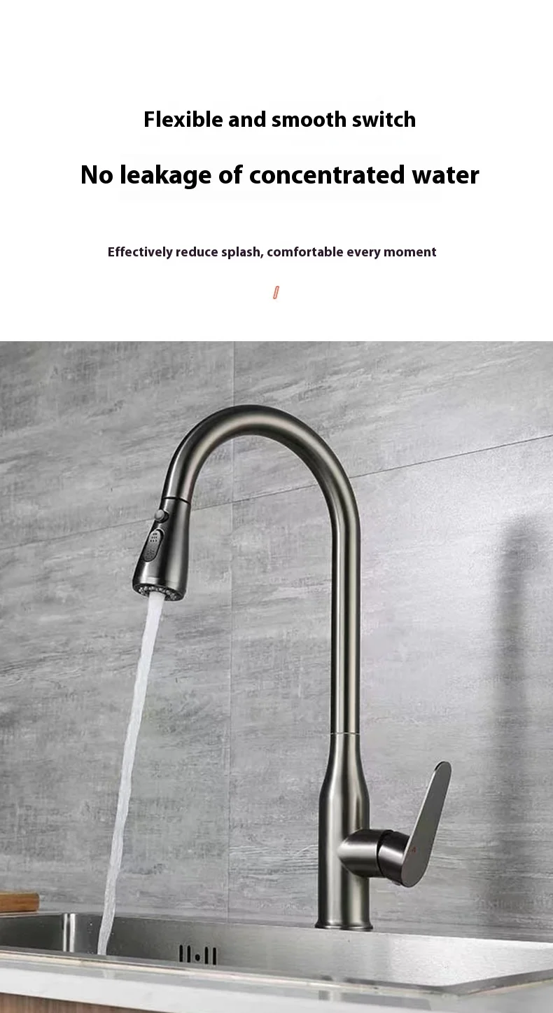 Modern Single-Handle Stainless Steel Kitchen Faucet Gun Grey ...