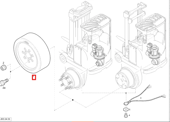 Forklift Polyurethane Drive Wheel 343*135 0029903814 for Linde R14/R16 ...