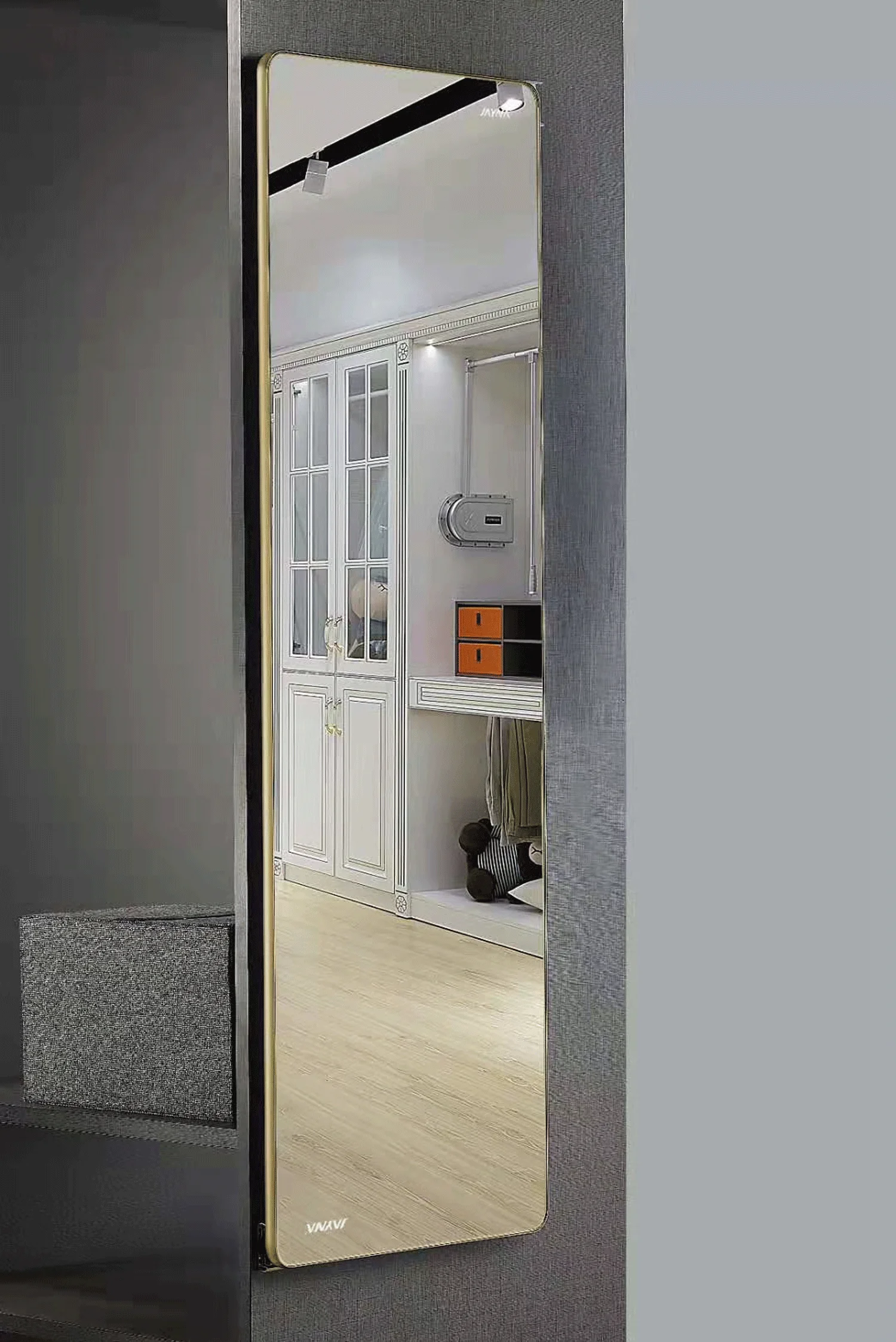 Wardrobe Cabinet Rotating Mirror Inside Full-length Dressing Mirror ...