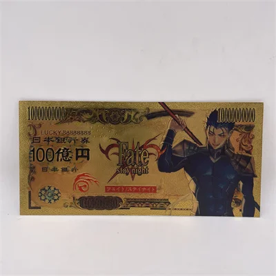 Japanese Anime Gold Banknote Figure Fate-stay-night Ticket Card Gold ...