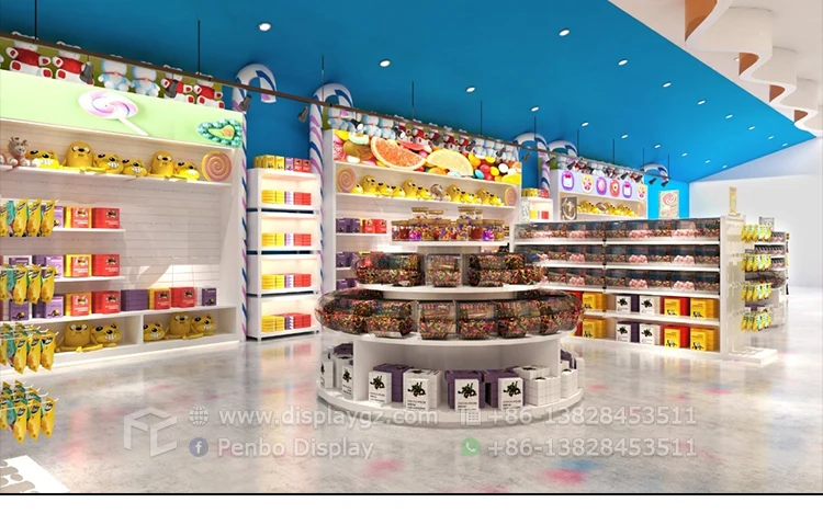Custom Made Retail Candies POS Merchandising Shelf Display