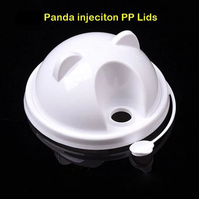 Disposable Plastic PP Injection Panda Cup Lid Cover for Bubble Tea Cup ...