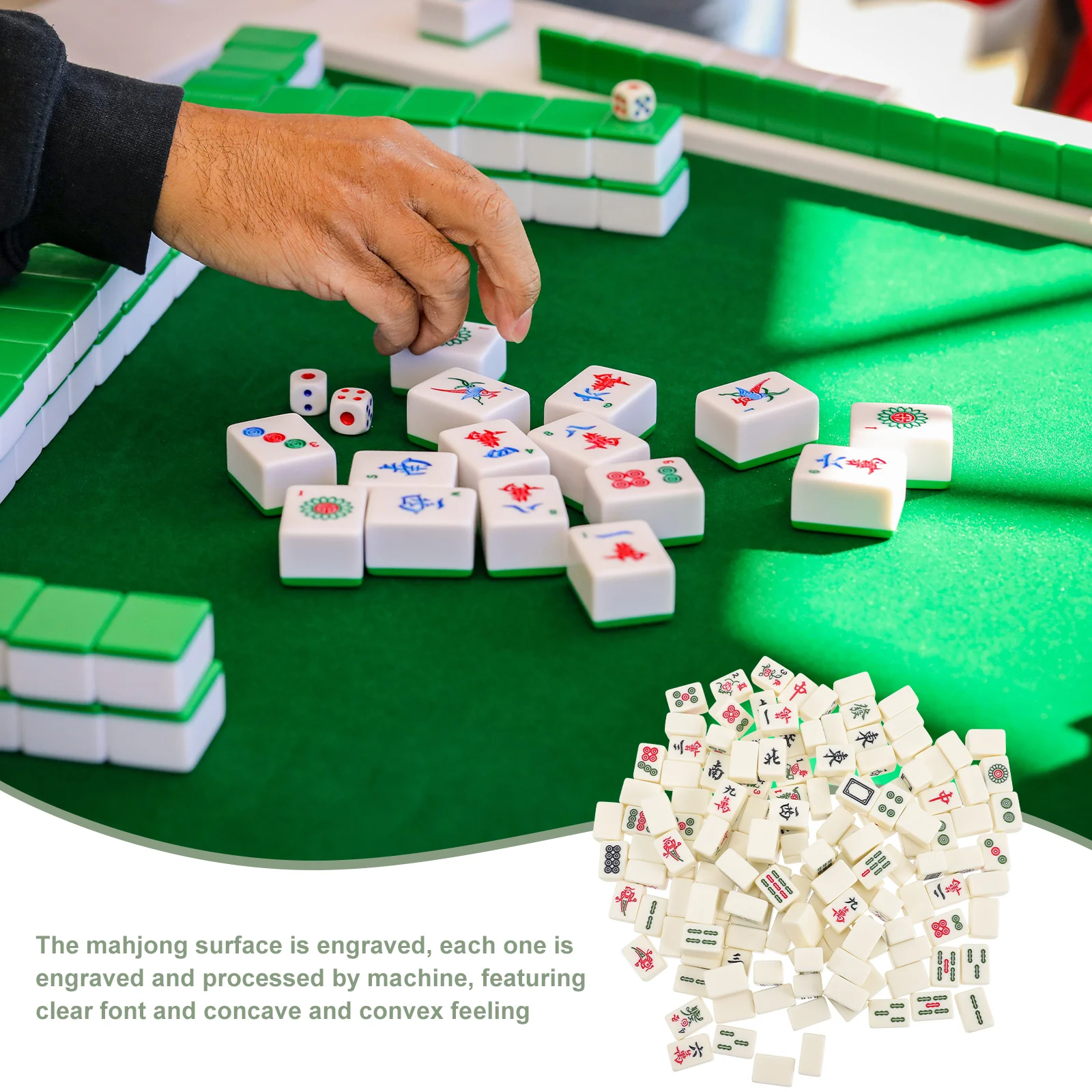 Chinese Numbered Mahjong Set 144 Tiles Mah-jong Set Portable Chinese ...