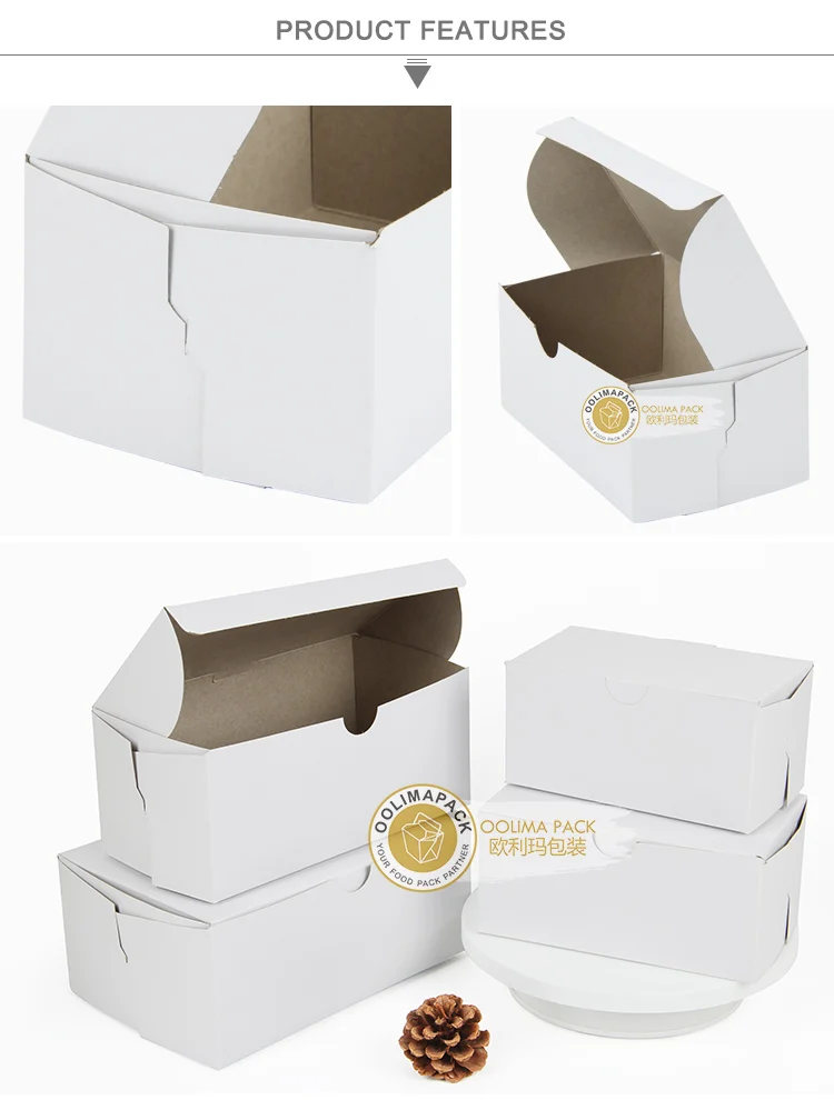 Flat Folded White Paperboard Cake Boxes Plain For Wedding Or Birthday ...