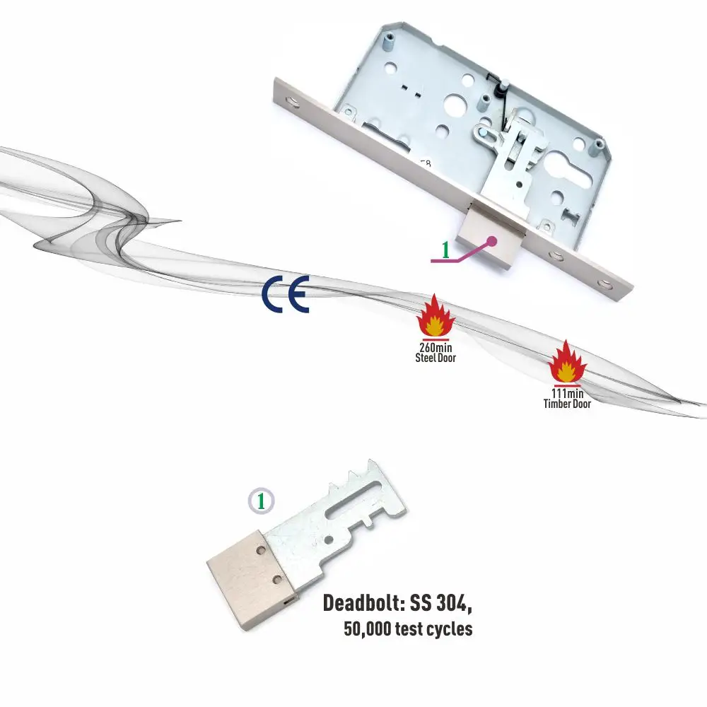 60mm Backset Dead Lock On Storage Room Stainless Steel 304 Dead Lock ...