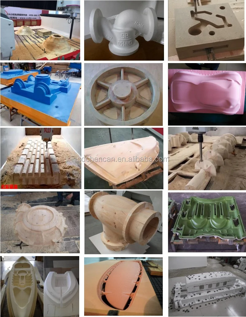 Large Scale Wood Pattern Fiberglass Mold Making CNC Machine