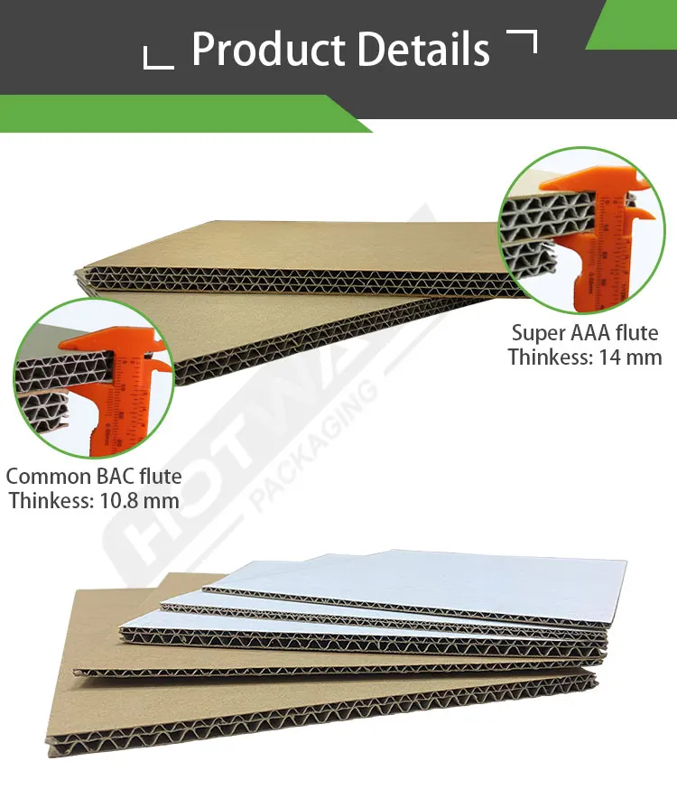 Customized 3 5ply Double Wall Corrugated Cardboard Sheets