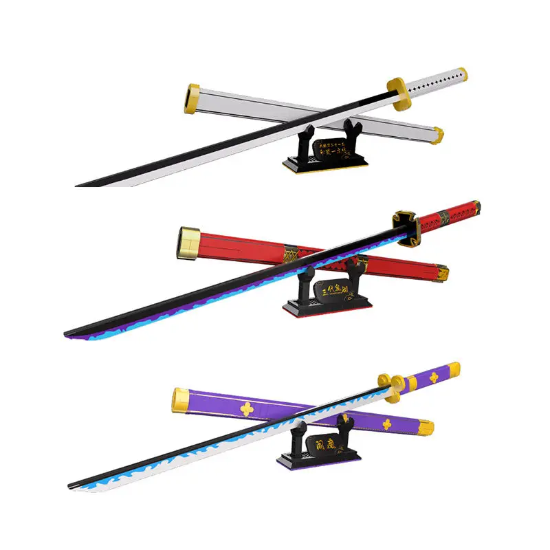 DIY Plastic Anime Swords Creative MOC Demon Samurai Slayer Sword Weapon ...