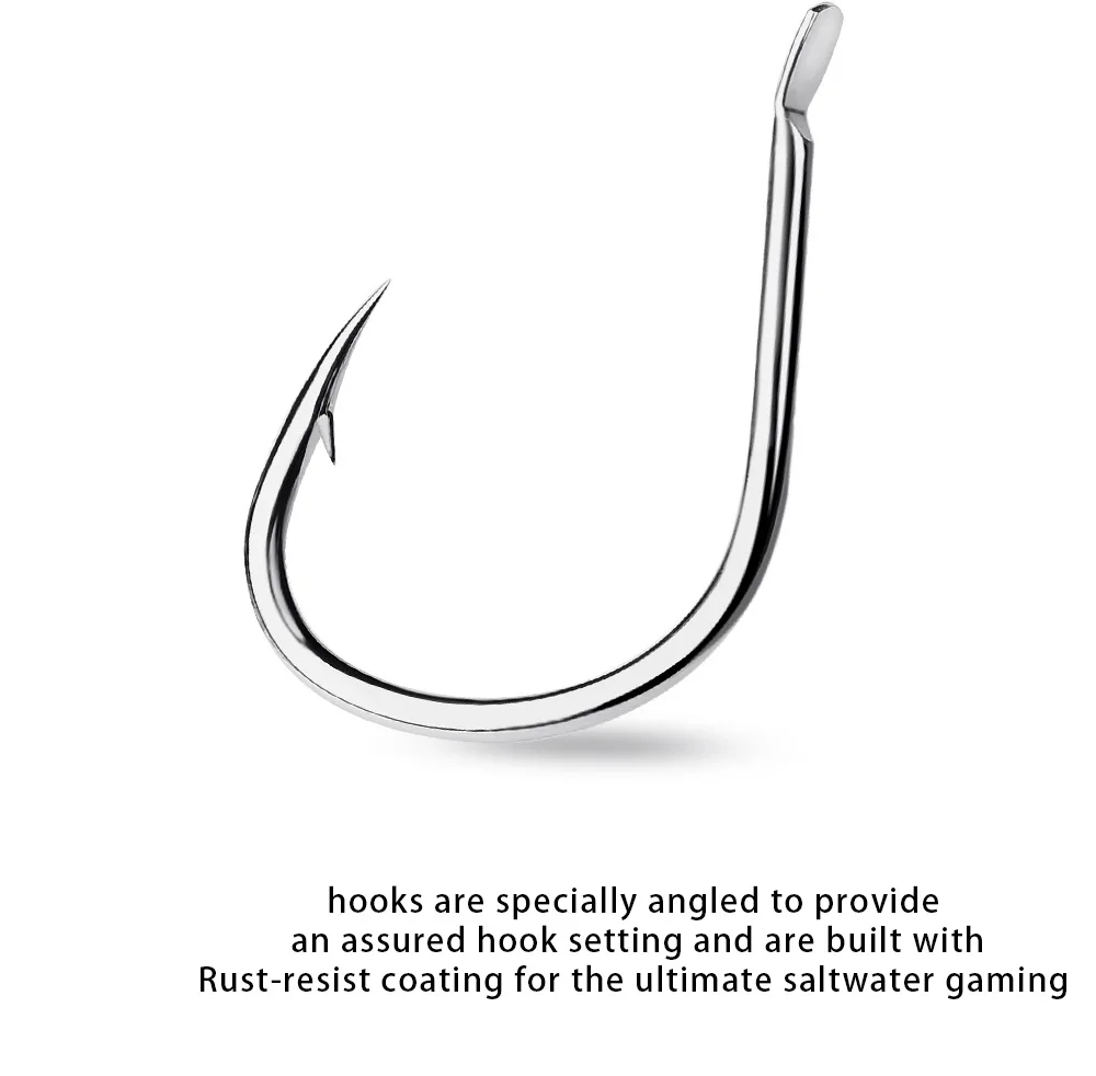 1/0-5/0 Jigging Fishing Single Fishing Hooks High Carbon Steel 30mm ...