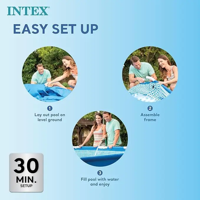 Intex 10x30 Family Rectangle Frame Pool Set 2.2m x 1.5m x 60cm