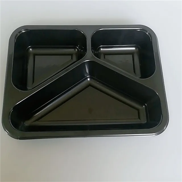 Plastic Disposable Frozen Food Tray 3 Compartment Plastic Food Serving ...