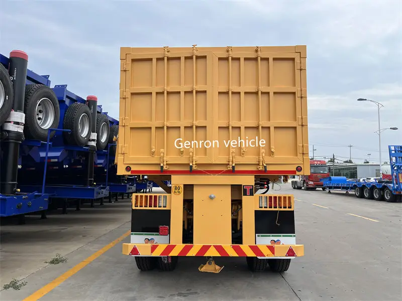60T 3 Axles Side Dumping Tipper Semi Trailer Transport for Stone Coal ...