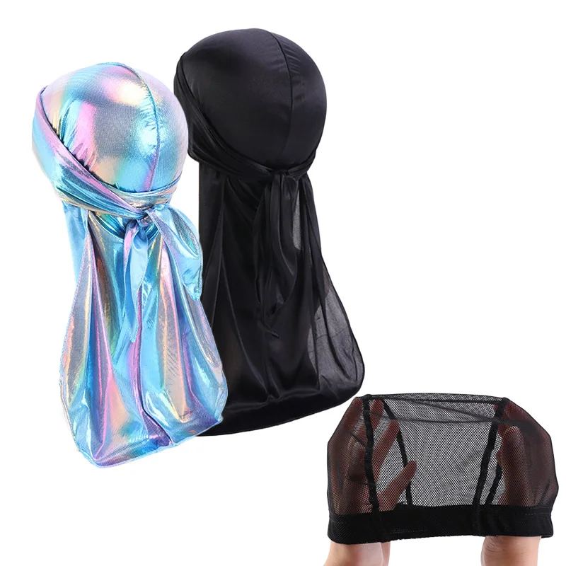 2pcs Designer Silky Durags Pack Men Waves Headwear Hair Capaward 1 Wave Cap Mesh Dome Hat Buy