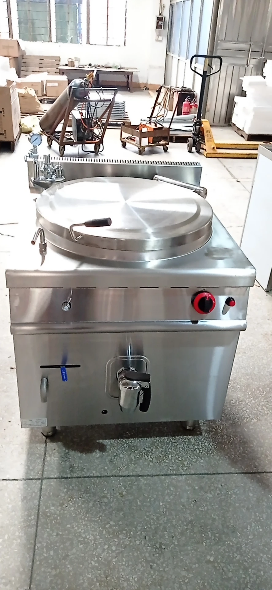 Stainless Steel Boiling Pans With 150 Liters Steam Jacketed Kettle Gas ...