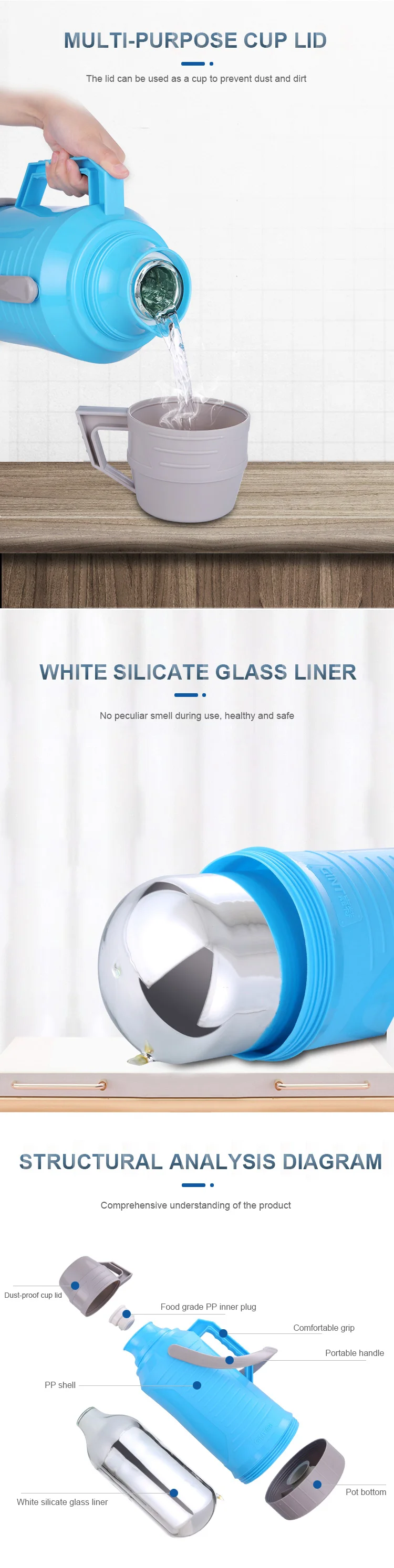 Gint 500ml Small Size Vacuum Thermos Flasks Plastic Nice Insulated Hot ...