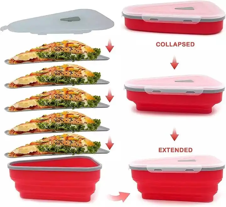 Food Grade Silicone Pizza Box Kitchen Storage Silicone Reusable Pizza ...