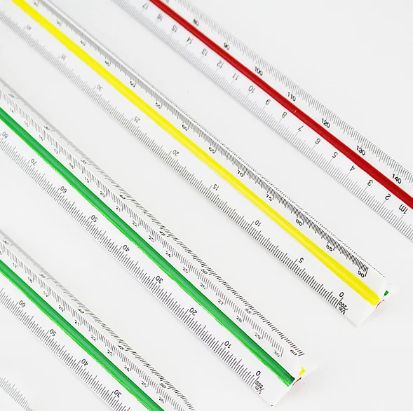 Trigonometric Ruler 30cm - Three Edge Triangle Scale