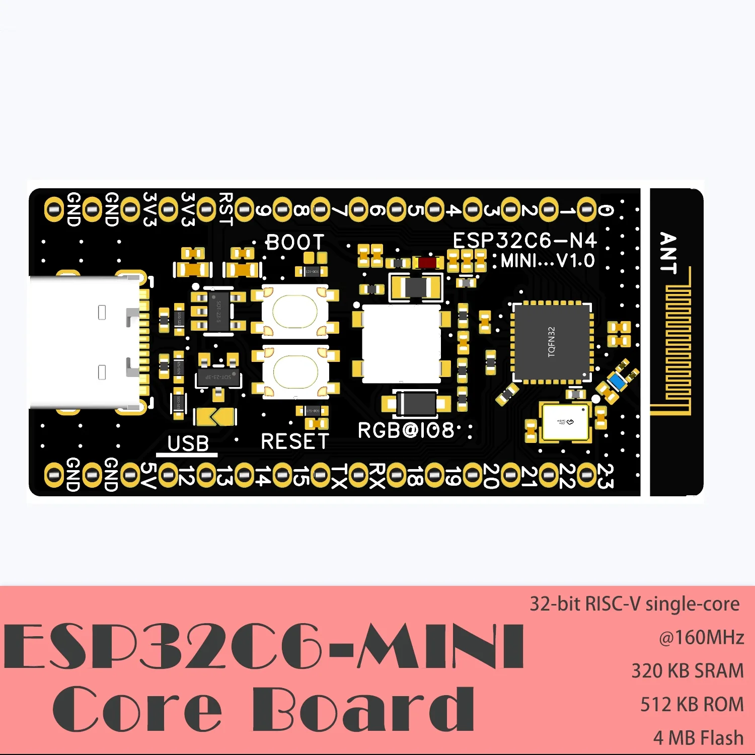 ESP32-C6-MiNi Development Board ESP32C6 Minimum System Board ESP32 Core Board RISC-V Espressif ...