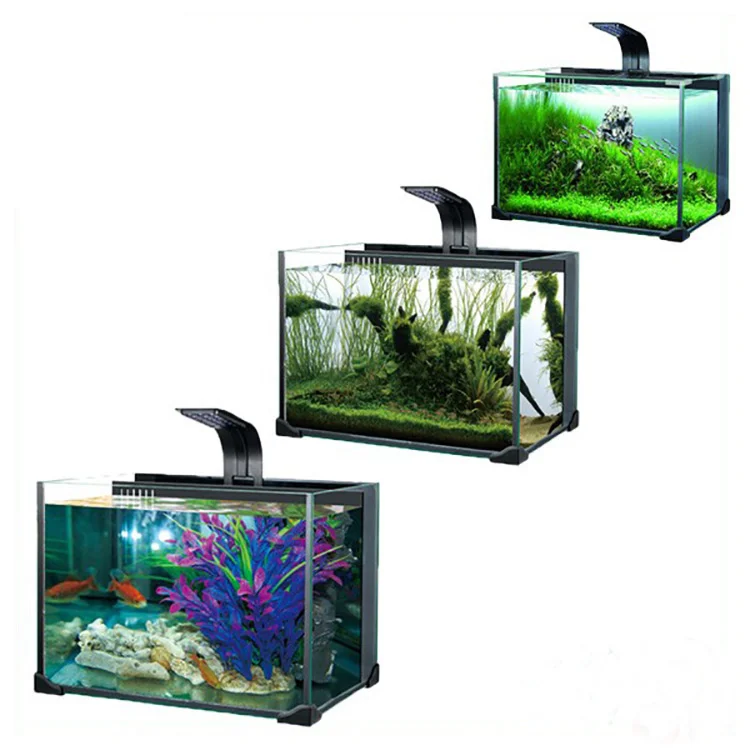 CC-19L Aquarium Fish Tank Round Glass Fish Raising Aquarium Tank ...