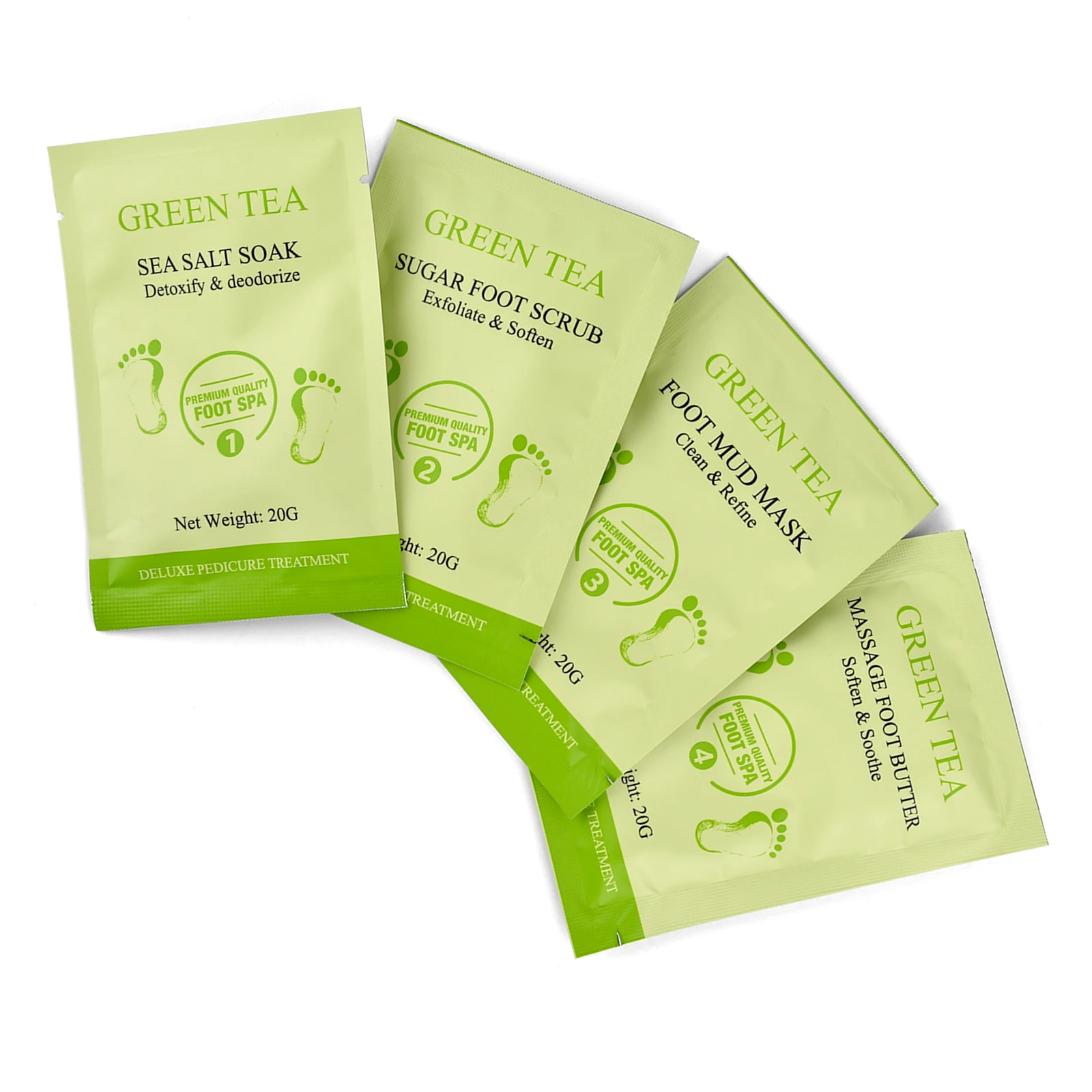 4 Step Pedicure Kit Foot Scrub Soak Herbal Spa Foot Peeling Skin Care ...