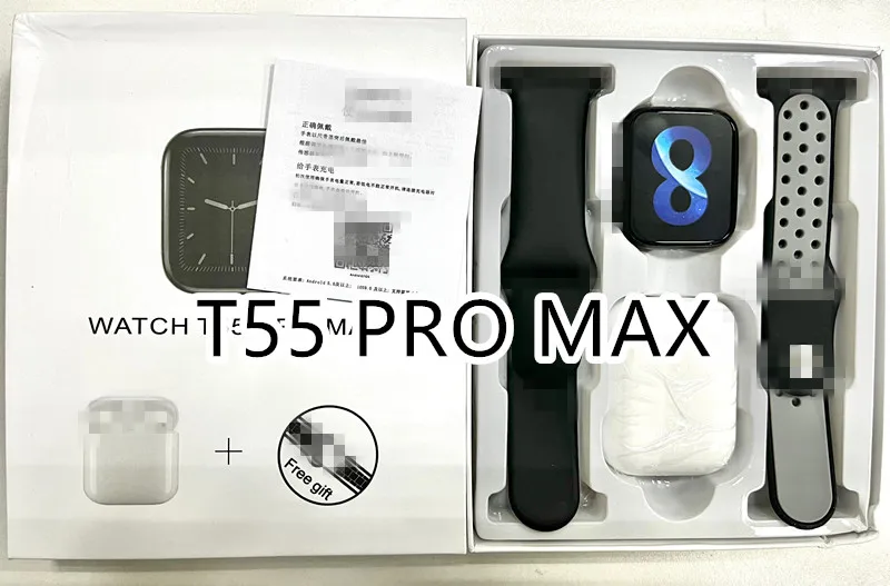 Hot Selling 1.44 Inch T55 Pro Max Smart Watch With Earphone Fashion 2 ...