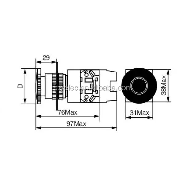 Joyelec Mushroom Pushbutton Push Button Switch With Led Light La167-d7 ...