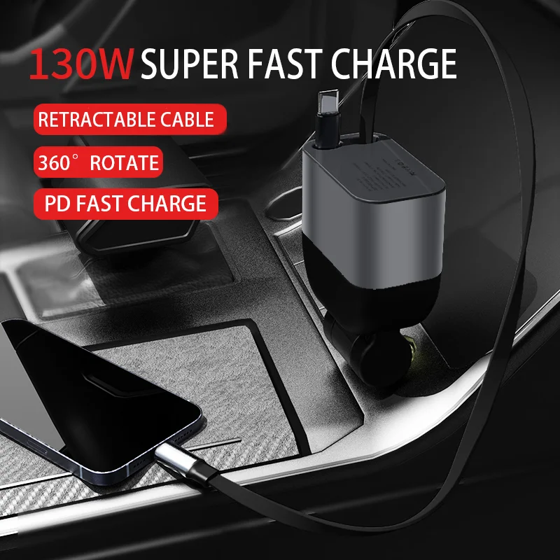 Top Ranking Products 2024 Pd 130w Super Fast Car Charger Safe Charging ...