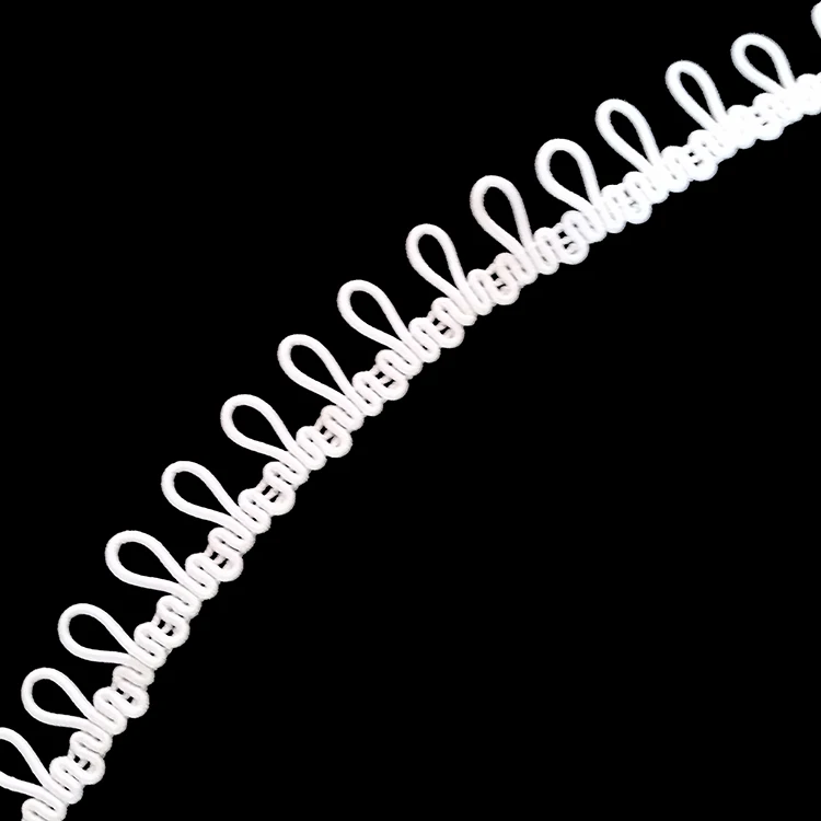 White Elastic Button Loop Trim For Baby Clothing - Buy Elastic Button ...