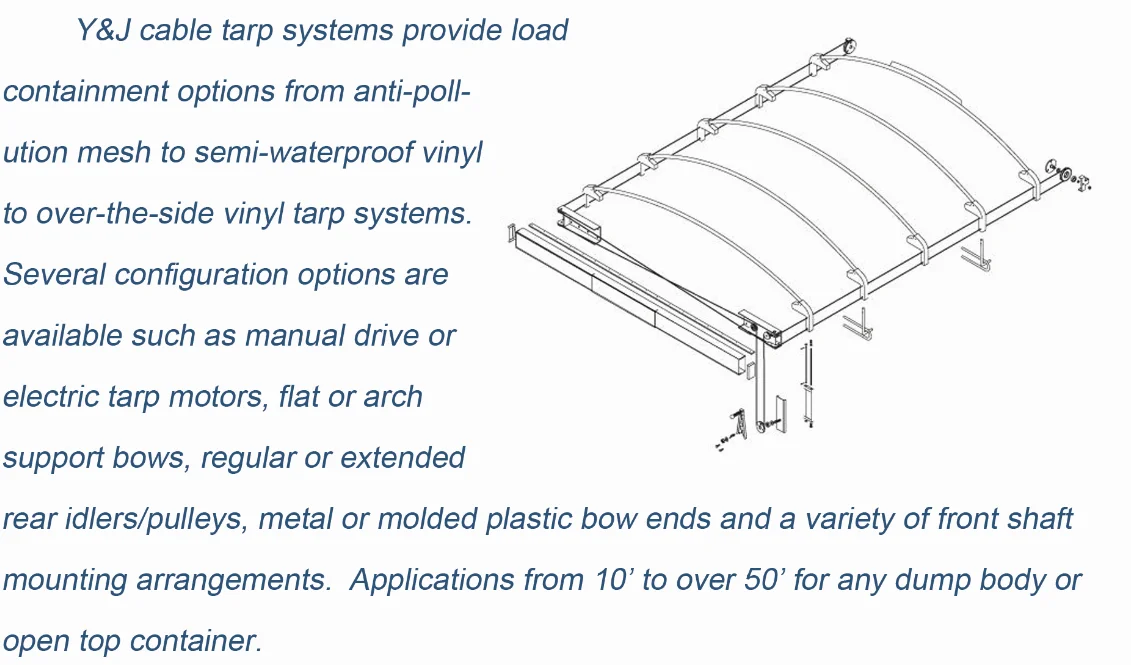 Manual Crank Sliding Cable Tarp System for Tippers Truck