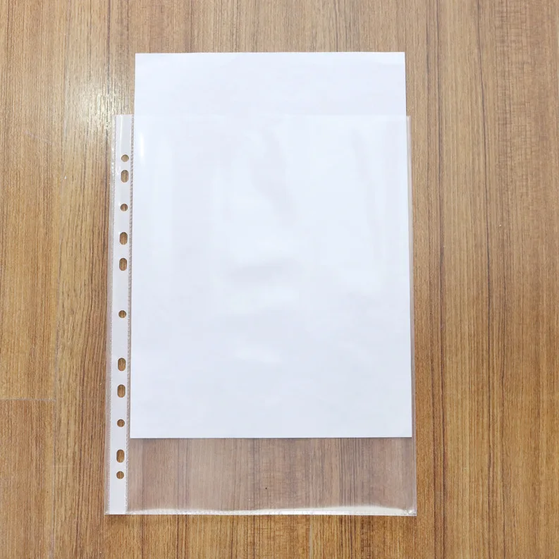 Wholesale A4 Clear Plastic Punch Pocket 11 Hole Sheet Protector ...