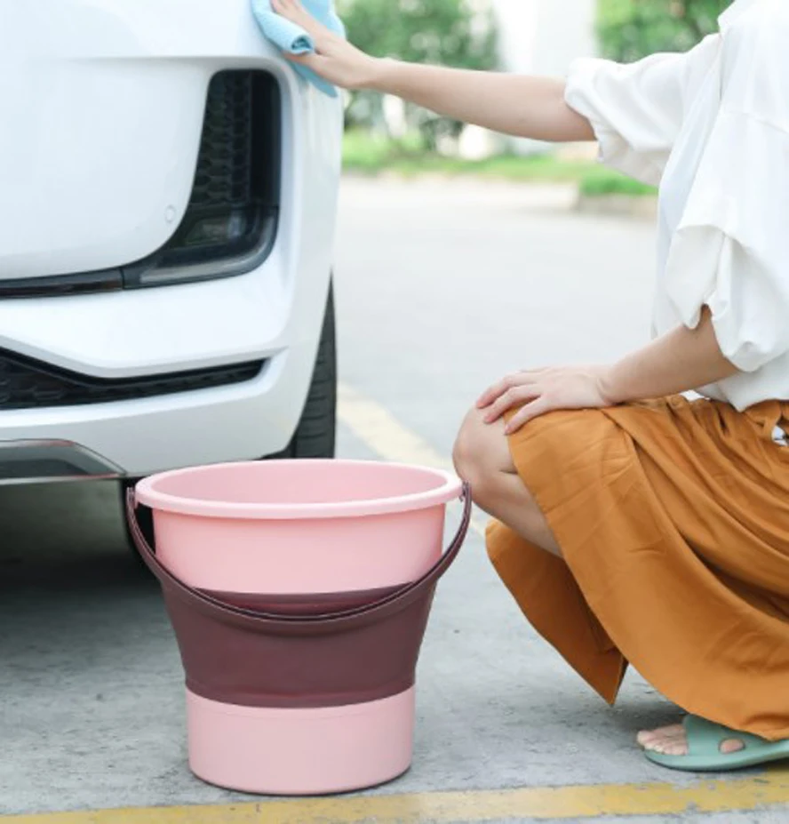 Telescopic Plastic Water Buckets Portable Pail for Home Pet Car Clean ...