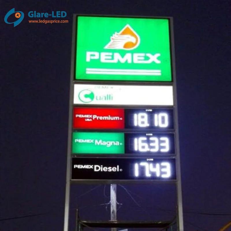 Full Scale Outdoor Led Digital Gas Station Sign Board For Petrol ...