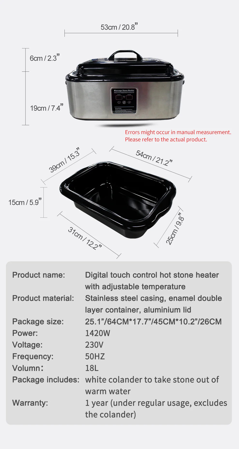 Professional Large Massage Rock Heater Hot Stone Oven Hot Stone Heating ...