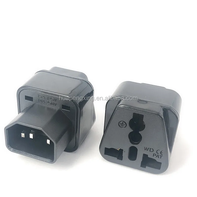 Universal Socket UPS/PDU IEC-C14 Male 3 Prong Adapter