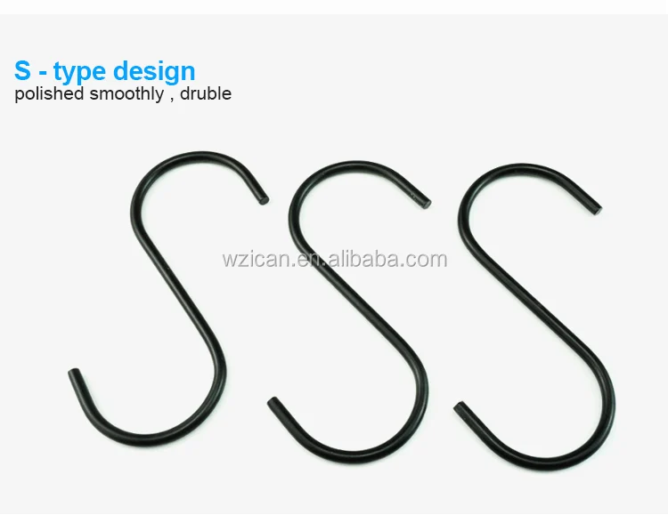 Heavy Duty Black Coated Steel S Hook - Perfect for Retail