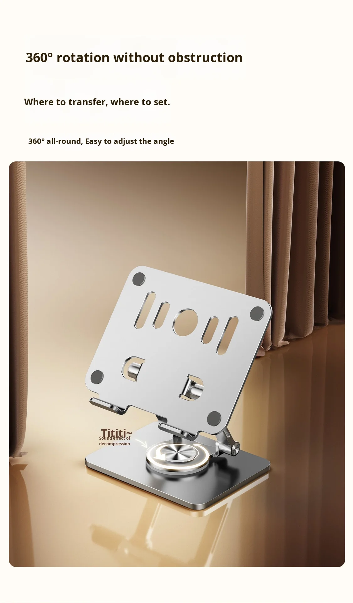 Portable 360-Degree Desktop Rotation Stand Metal Foldable Cooling Game ...