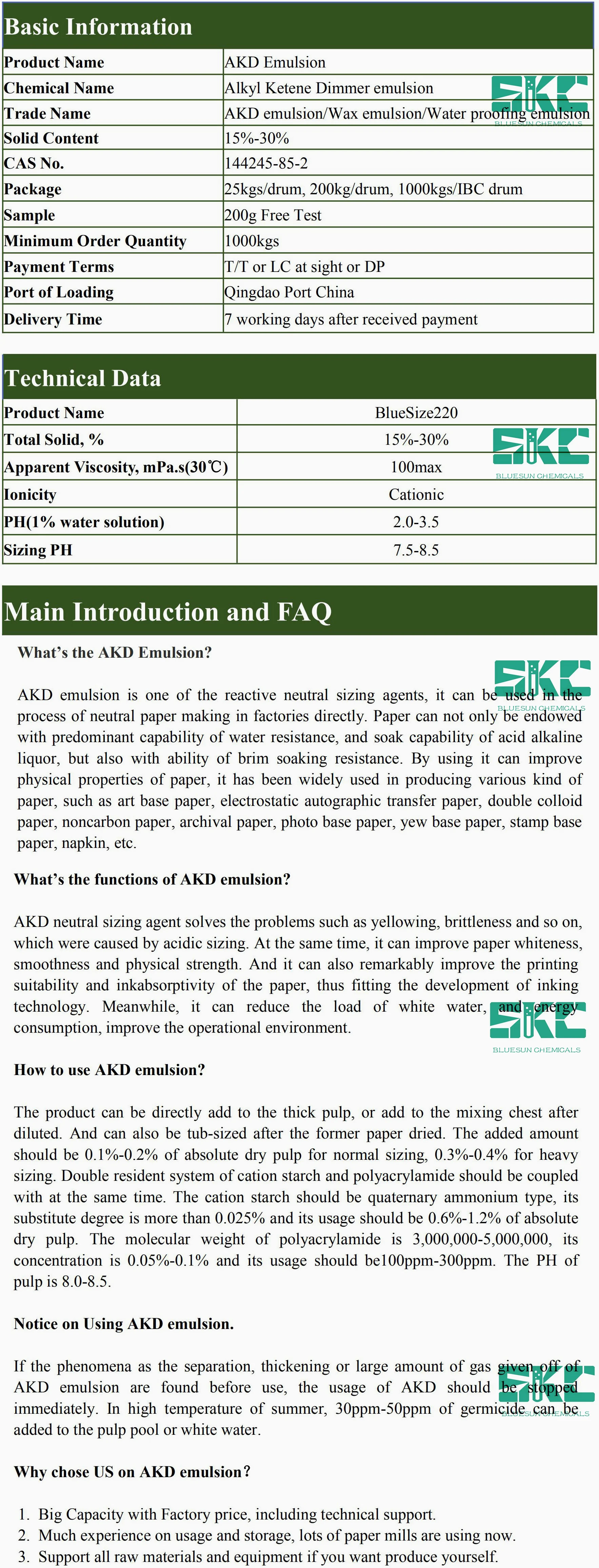 Akd Emulsion Sizing Agent For Corrugated Paper Test Liner/fluting Paper ...