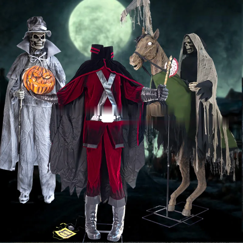 New Large-scale Electric Mechanical Ornament Headless Pumpkin Warrior ...
