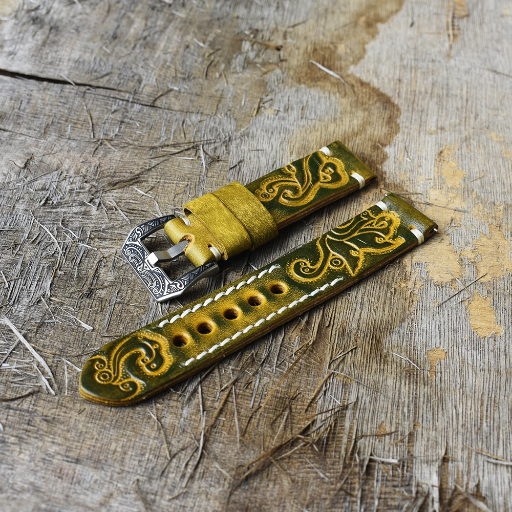 Vintage Luxury Fashion Handmade Genuine Leather Watch Strap