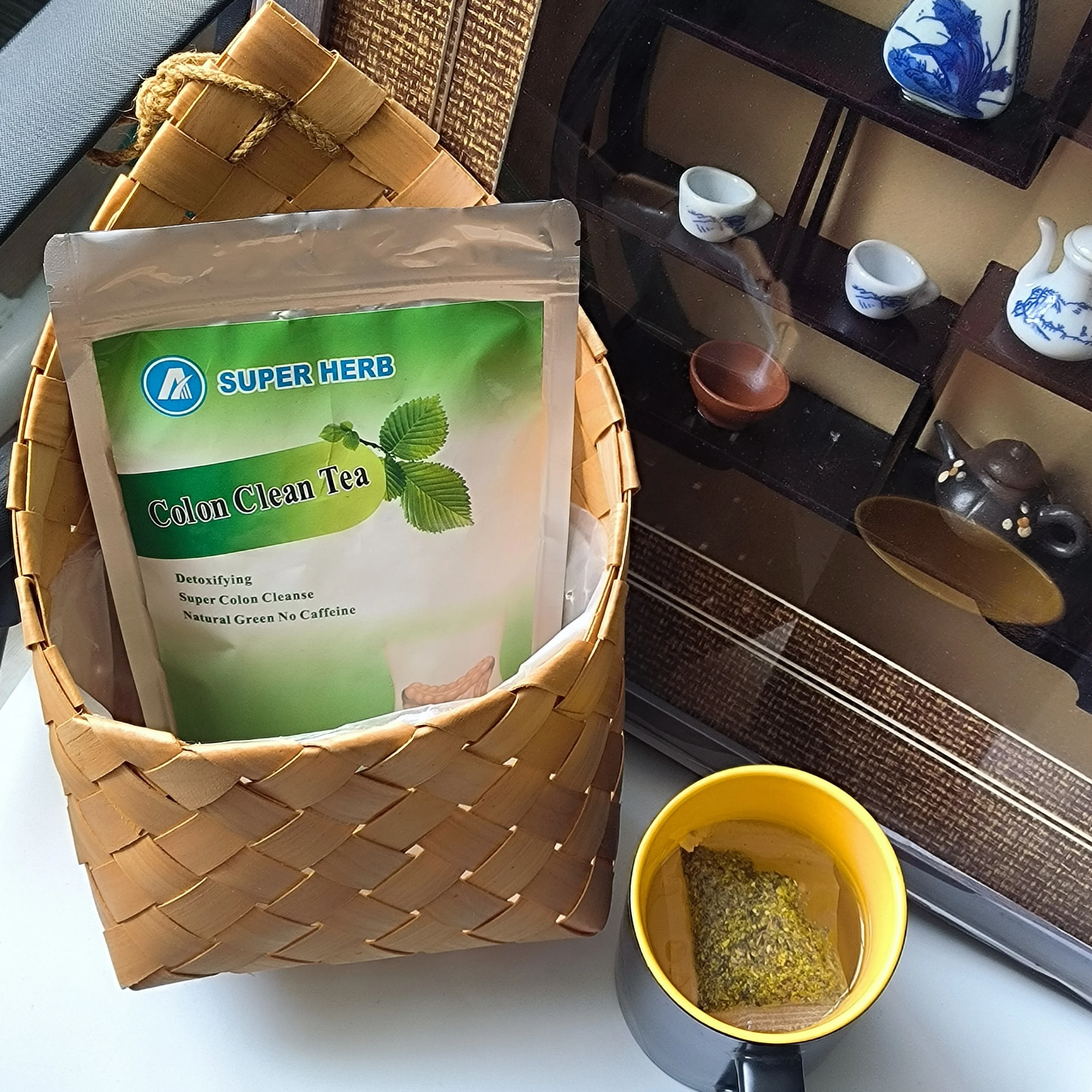 Organic 100% Natural Colon Clean Tea for Adults Caffeine-Free and Box ...