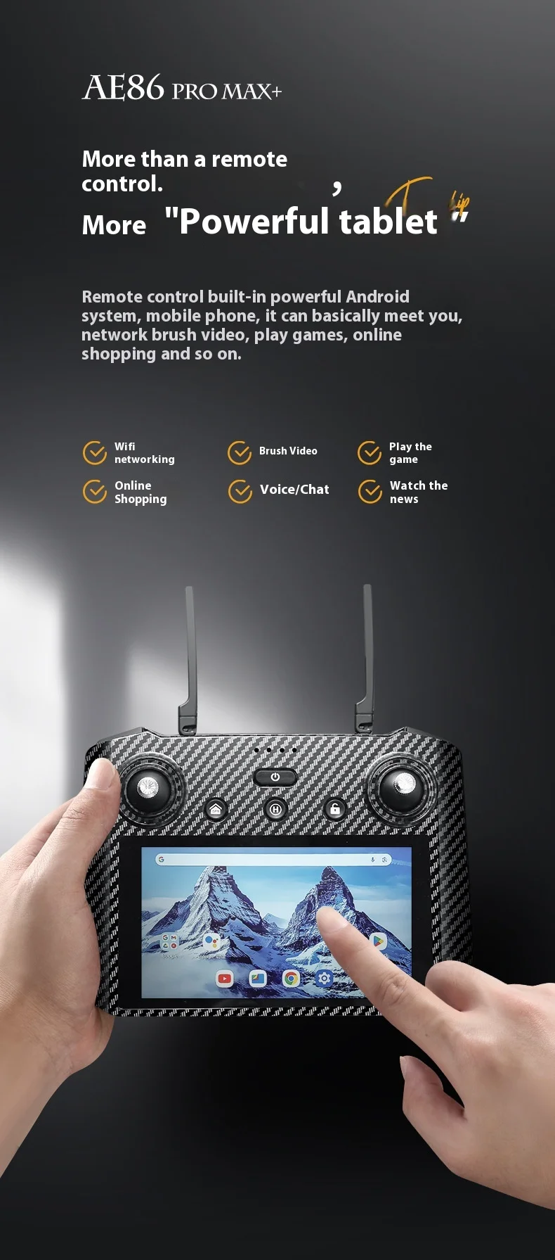 AE86 PRO MAX Plus Screen Remote Helicopter GPS FPV Drone