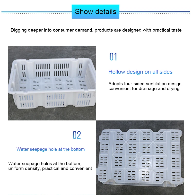 Factory-issued Solid/Ventilated Fish Container/Bin/Trays Mesh Style ...